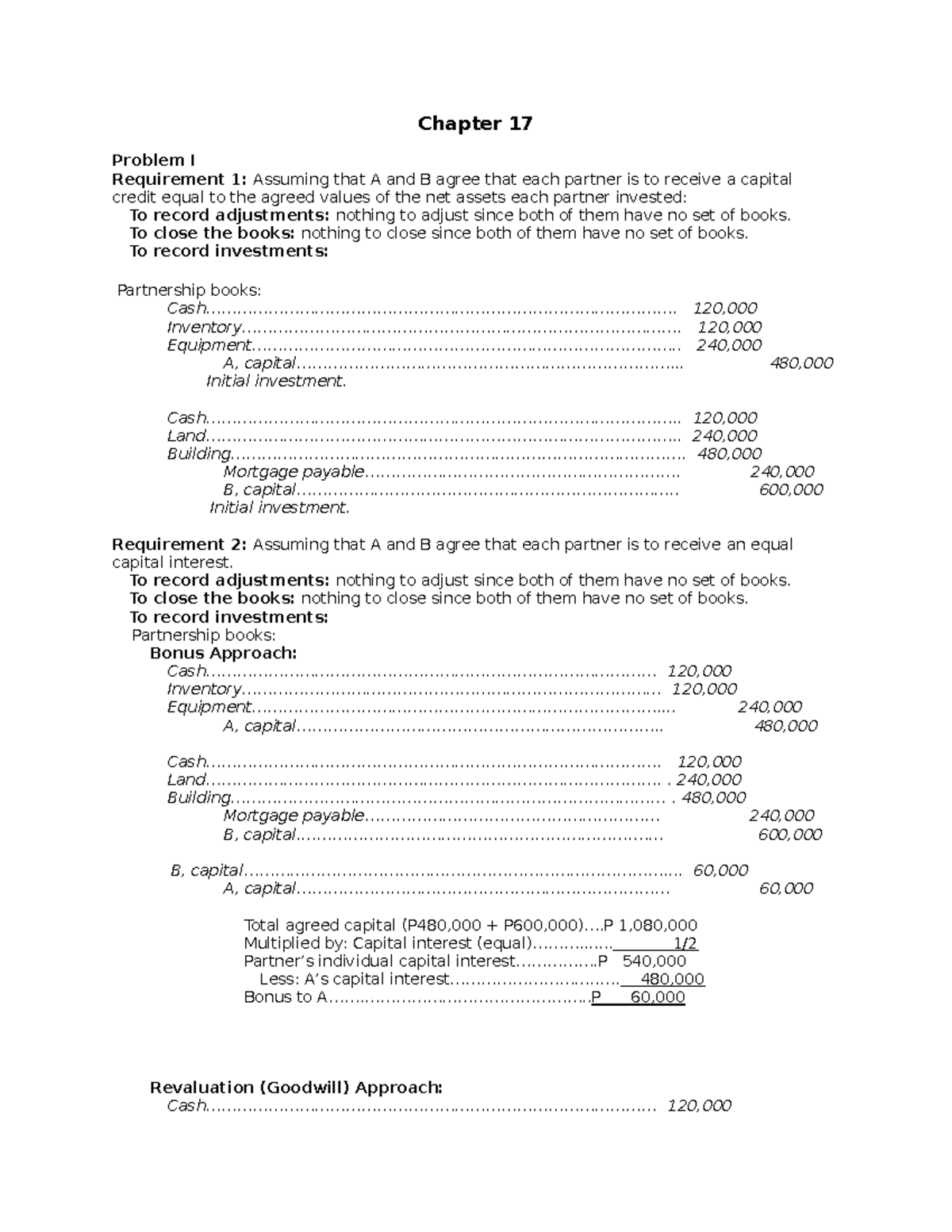 Solution Chapter 17Rev Final - Chapter 17 Problem I Requirement 1 ...