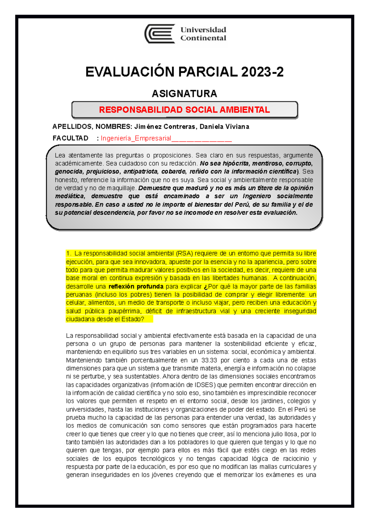 Evaluación Parcial 2023 II - EVALUACIÓN PARCIAL 2023- ASIGNATURA APELLIDOS, NOMBRES: Jiménez ...
