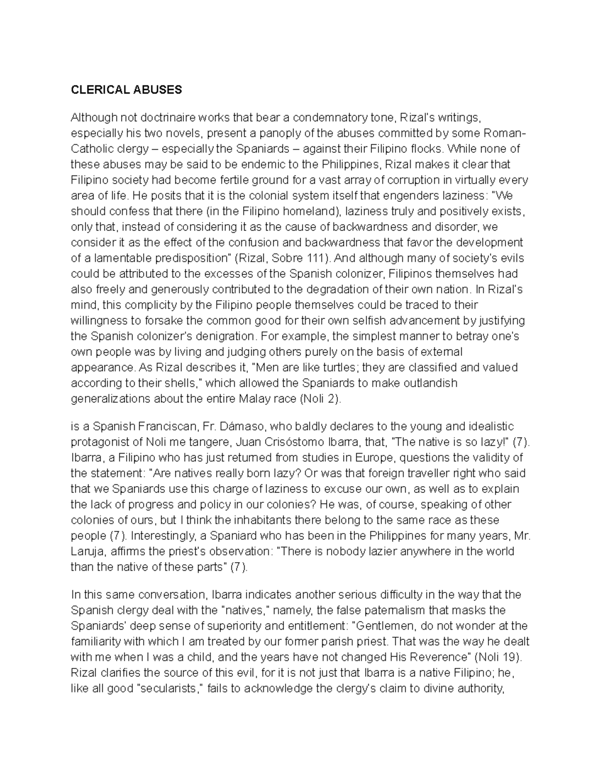 Clerical Abuses - CLERICAL ABUSES Although not doctrinaire works that ...