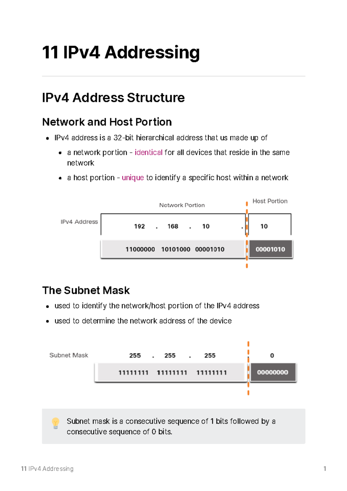 11 IPv4 Addressing - chapter 11 - 11 IPv4 Addressing IPv4 Address ...