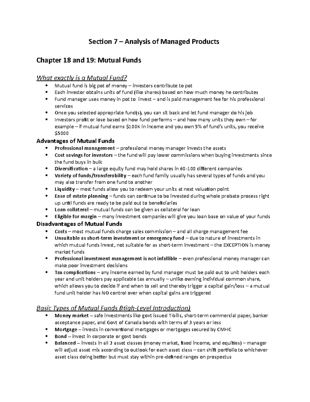 CSC Section 7 Chapter 17-24 - Section 7 – Analysis of Managed Products ...