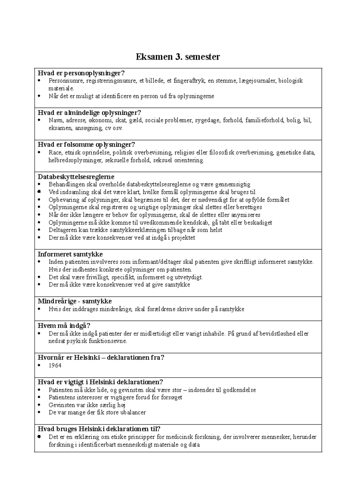 Eksamen - semester Hvad er personoplysninger? Personnumre, registreringsnumre, et billede, et ...