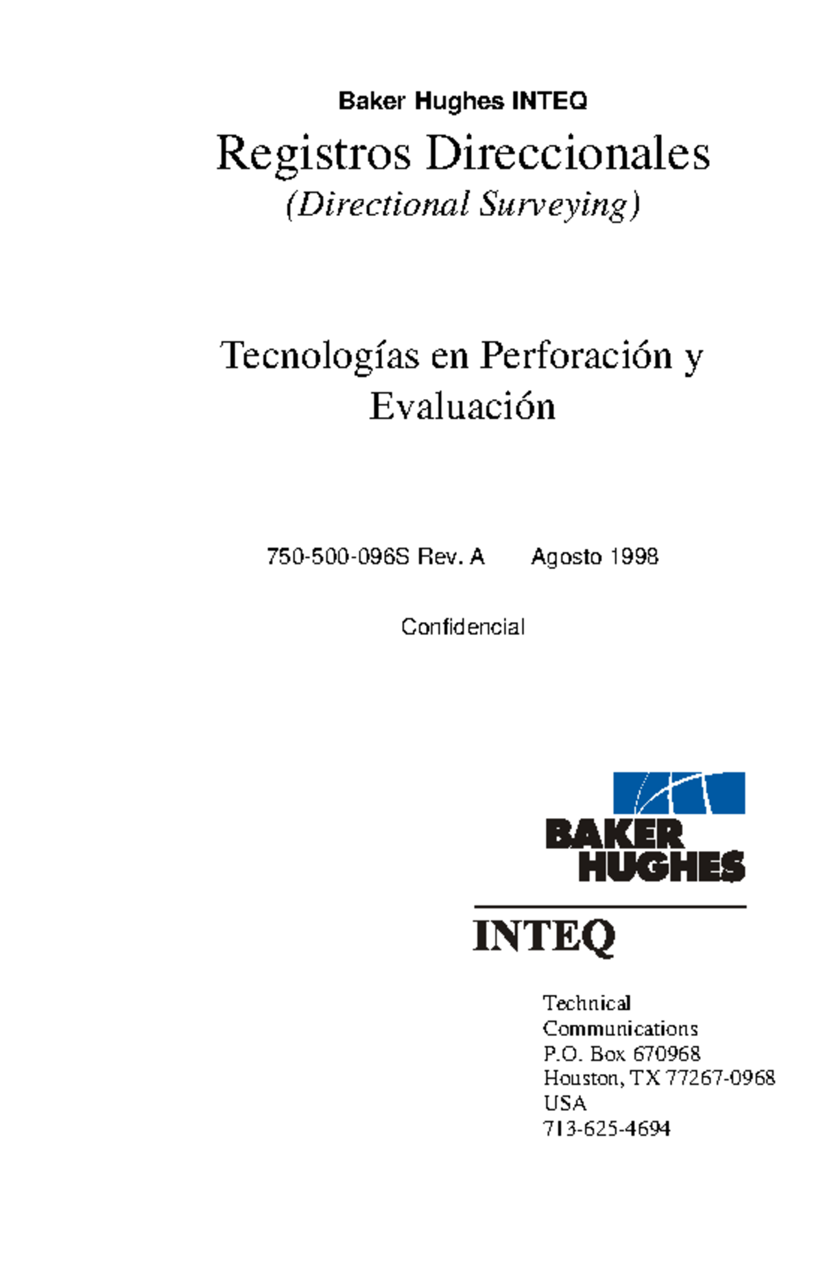 Registros- Direccionalesteoria Baker - Baker Hughes INTEQ Registros ...