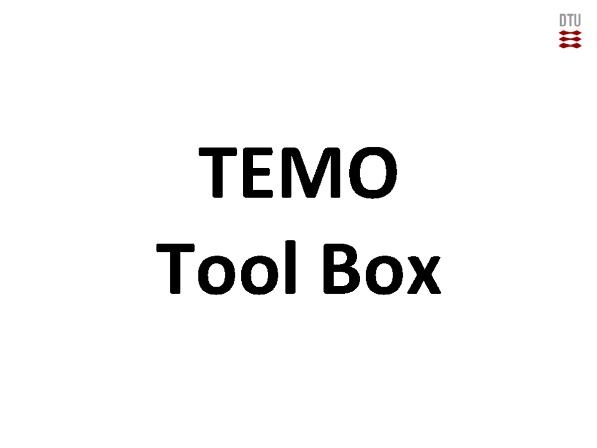 Summary - lecture 1-12, complete - TEMO - Toolbox slides - TEMO Tool ...