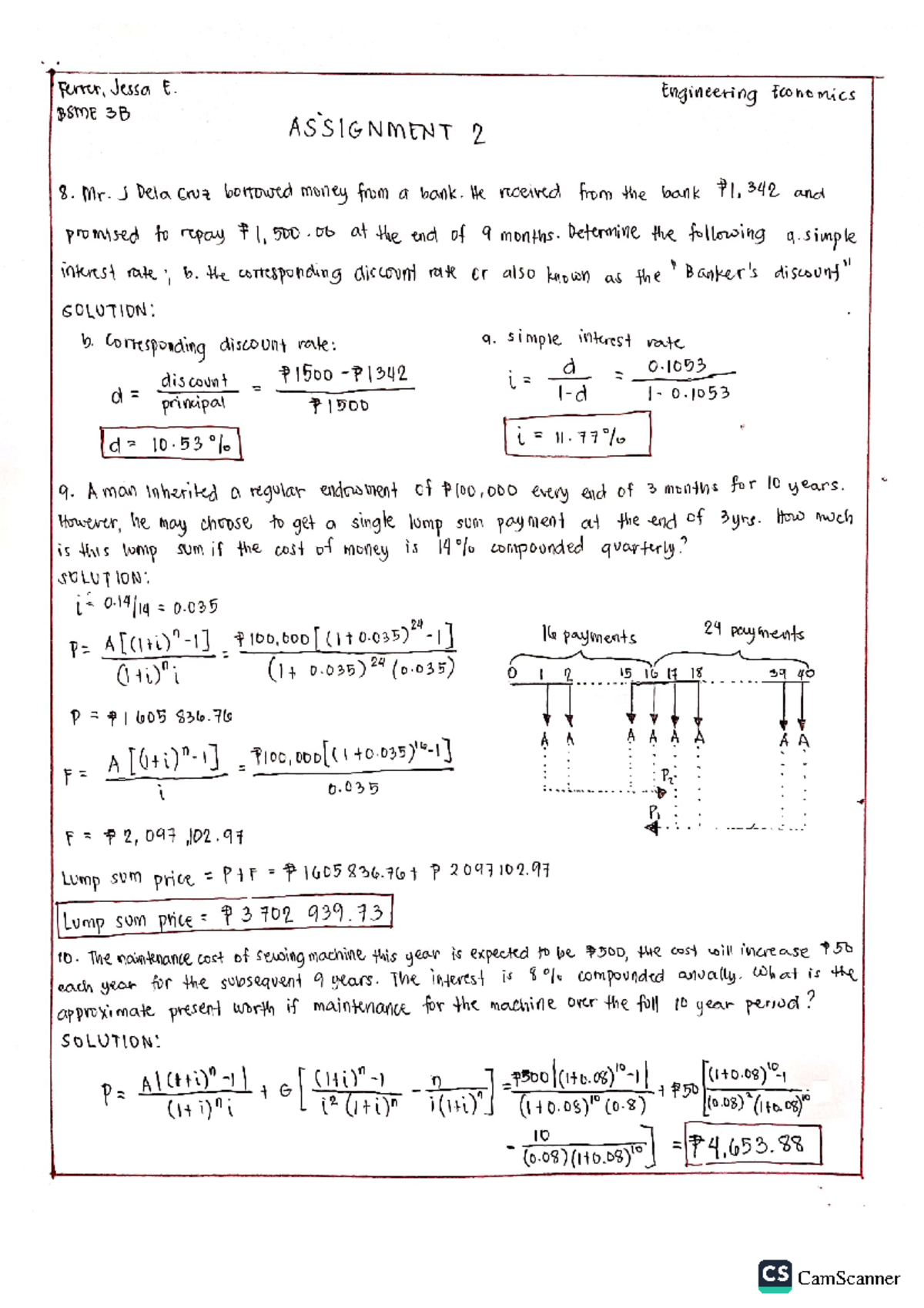 Engineering Economics - Mechanical Engineering - CamScanner CamScanner - Studocu