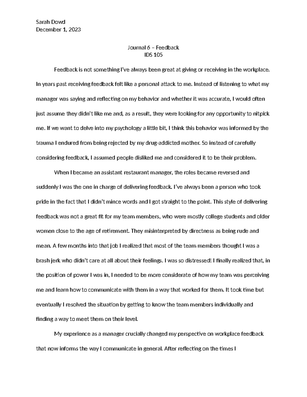 Journal-6-ids - Module 6 Journal Assignment - Sarah Dowd December 1 ...