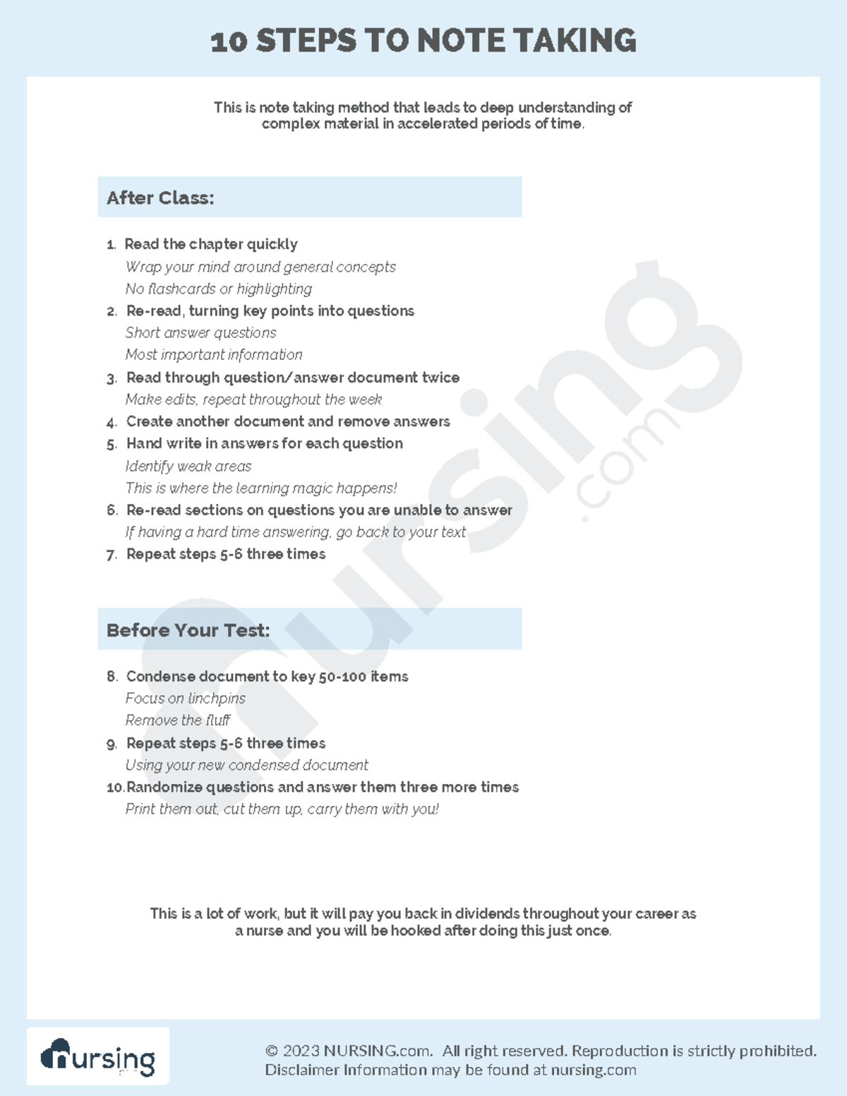 10 Steps To Note Taking - This is note taking method that leads to deep ...