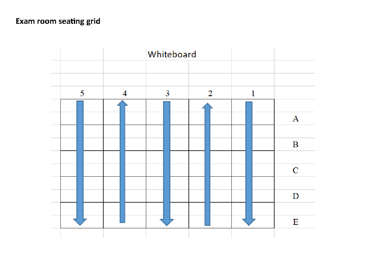 Exam room seating grid - notebook to read - Exam room seating grid ...