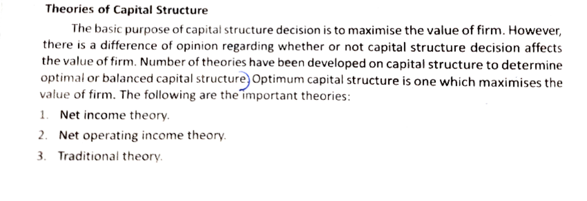 Capital structure theories - Theories of Capital Structure The basic ...