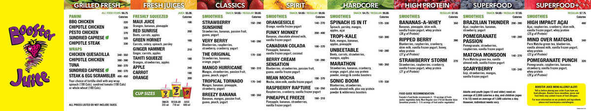 Booster Juice-Menu - Studocu
