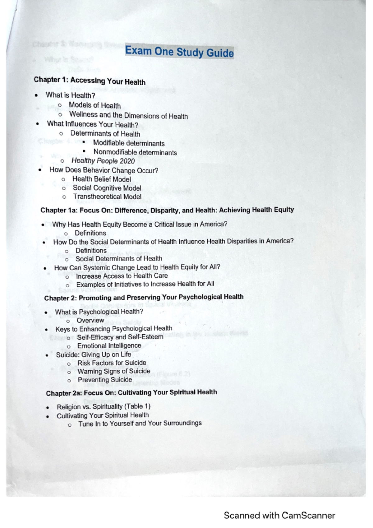 Exam 1 Study Guide - Exam One Study Guide Chapter 1: Accessing Your ...