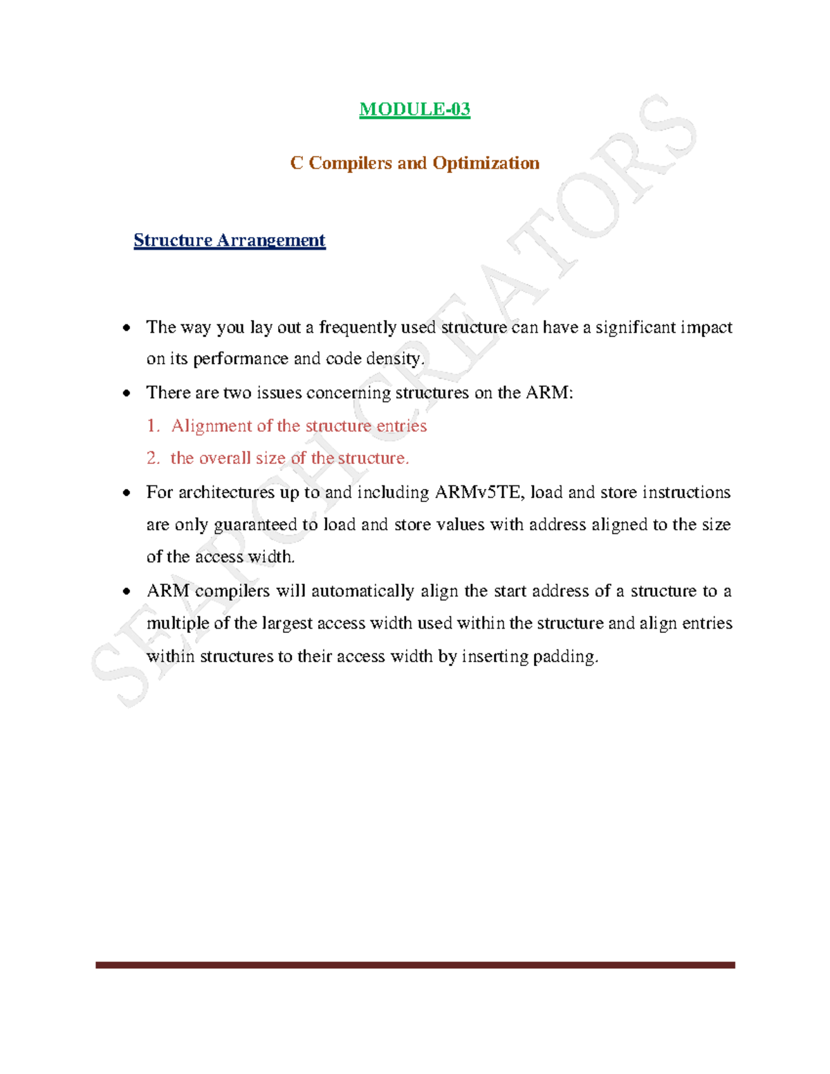 Mes Module 3 21cs43 Module 03 C Compilers And Optimization Structure Arrangement The Way