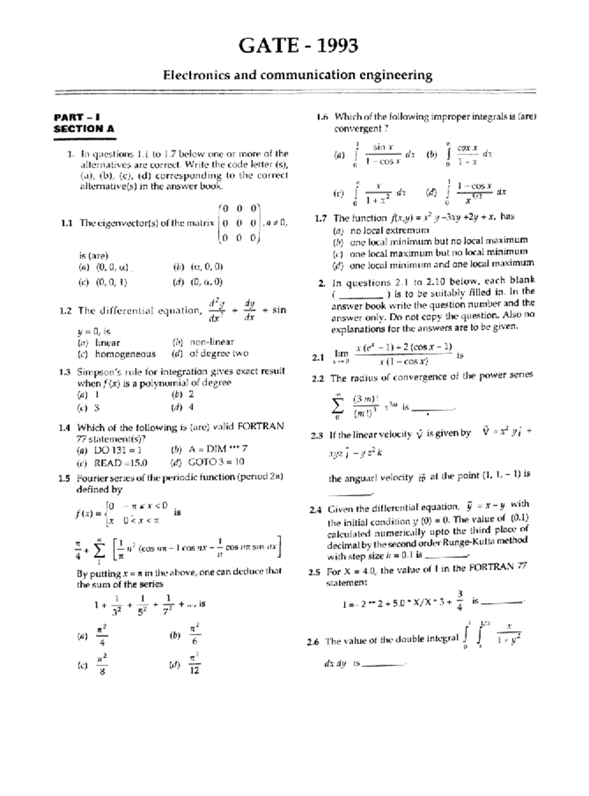 Gate ece solved paper 19931 - Electronics & Communication Engineering ...