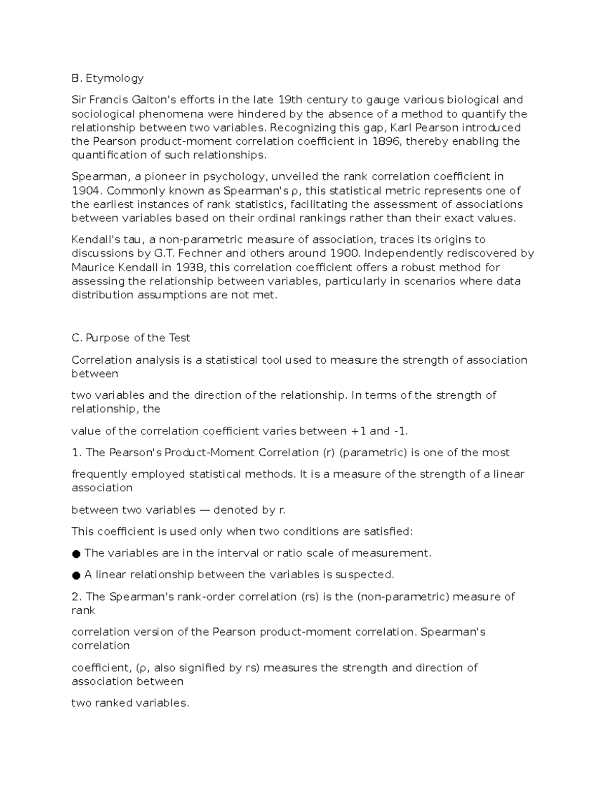 statistics notes etymology - B. Etymology Sir Francis Galton's efforts ...