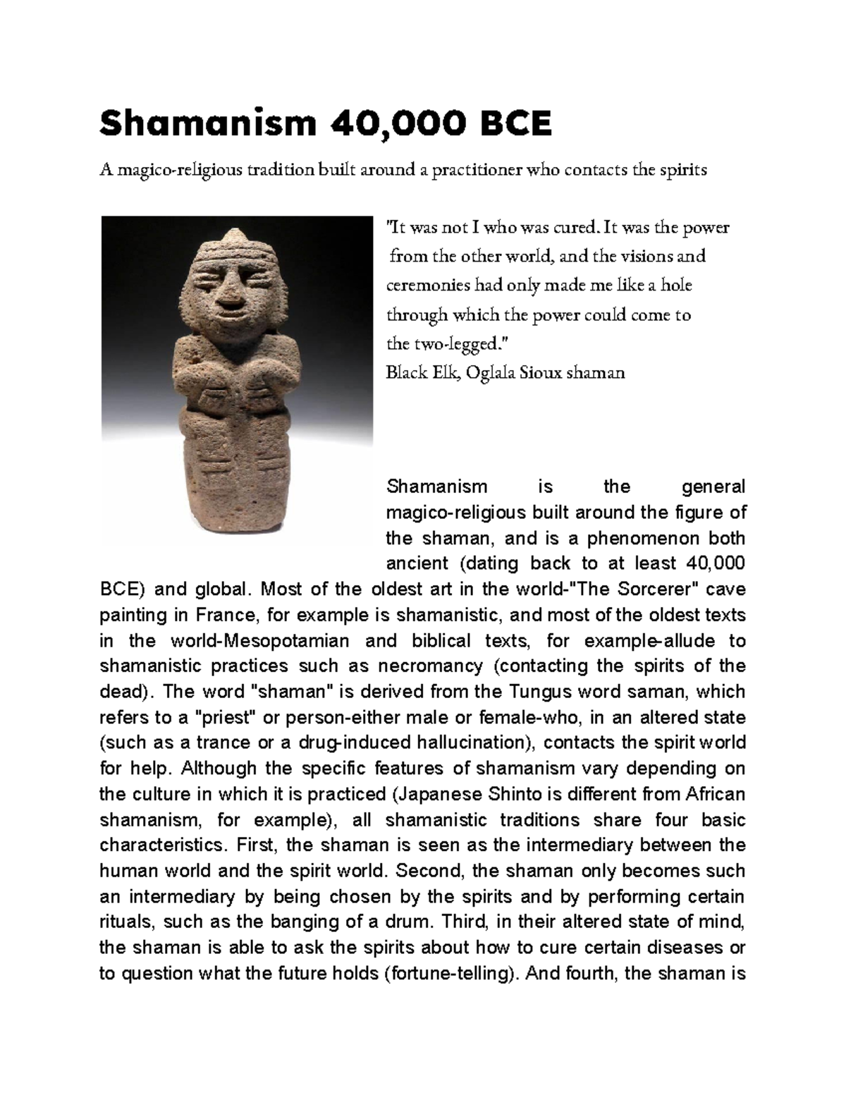 Shamanism 40,000 BCE - Shamanism 40,000 BCE A magico-religious ...