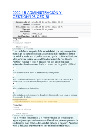 1era Prueba Administración y gestión - 1era Prueba Administración y gestión Abril 2023 “Se dice ...
