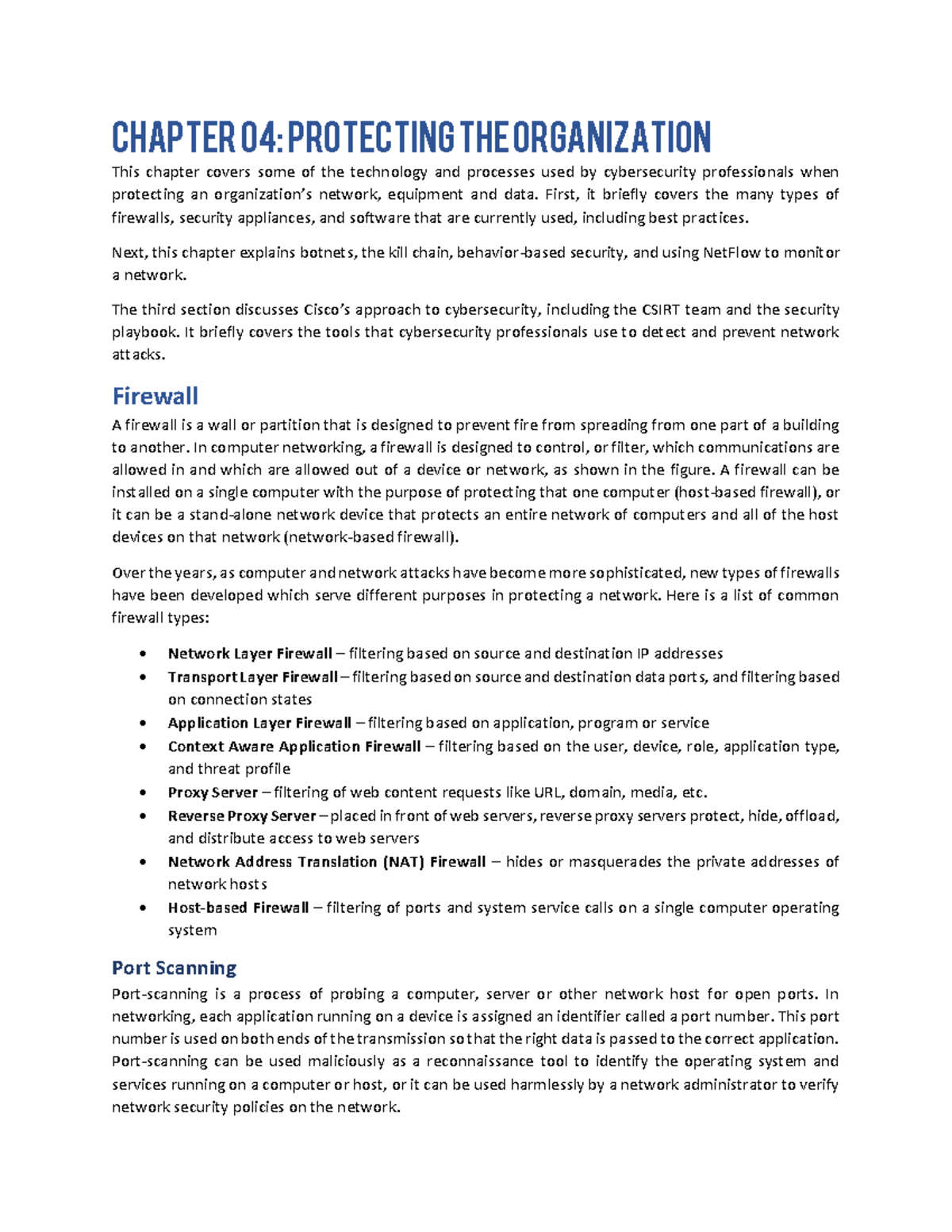 Chapter 04: Protecting the Organization - Chapter 04: Protecting the ...