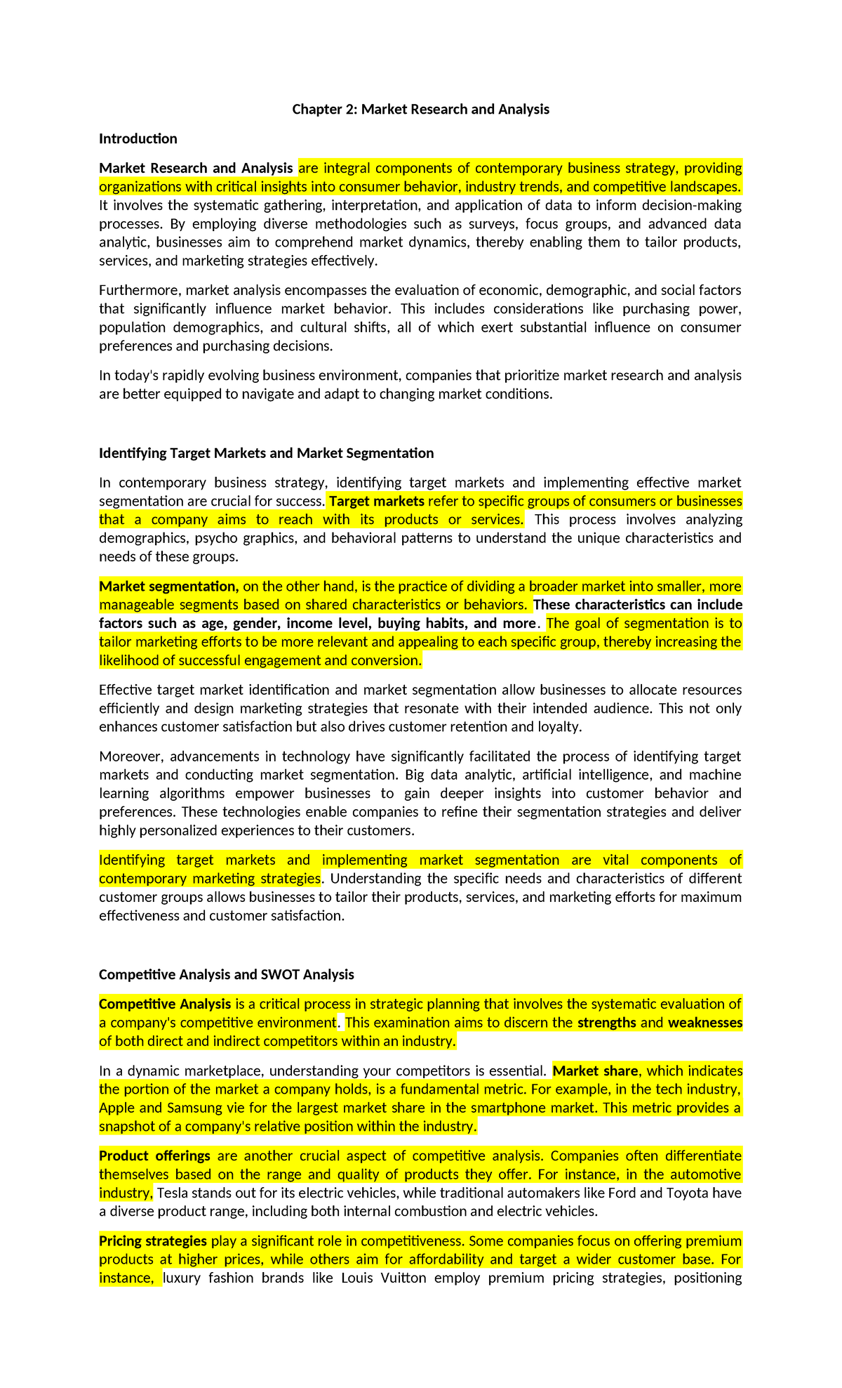Chapter-2-Market-Research-and-Analysis - Chapter 2: Market Research and Analysis Introduction ...