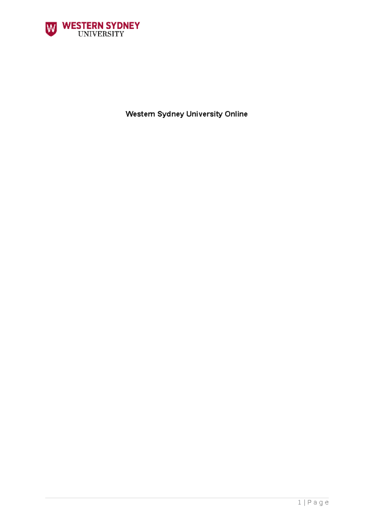 BUSM1006 Assignment 2 Report - Western Sydney University Online ...