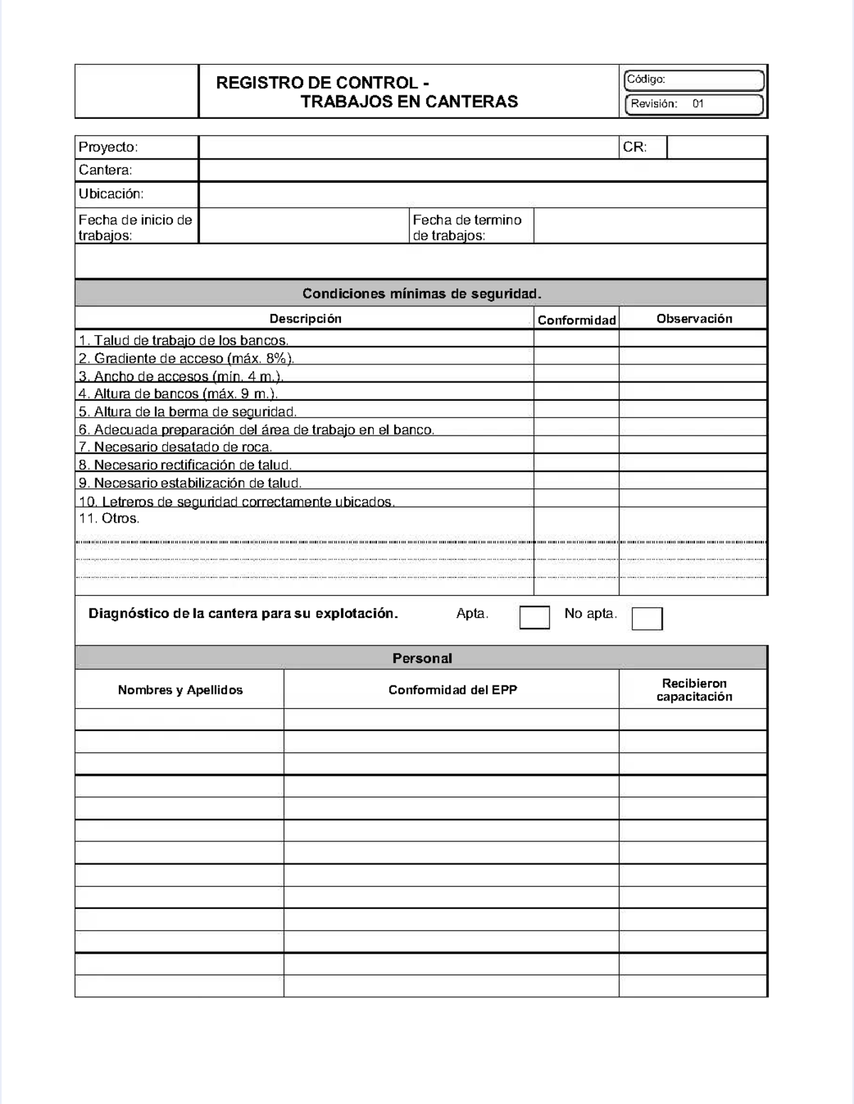 Pdf-formato-control-trabajos-canteras compress - PPrrooyyeeccttoo:: CCRR:: Cantera:Cantera ...
