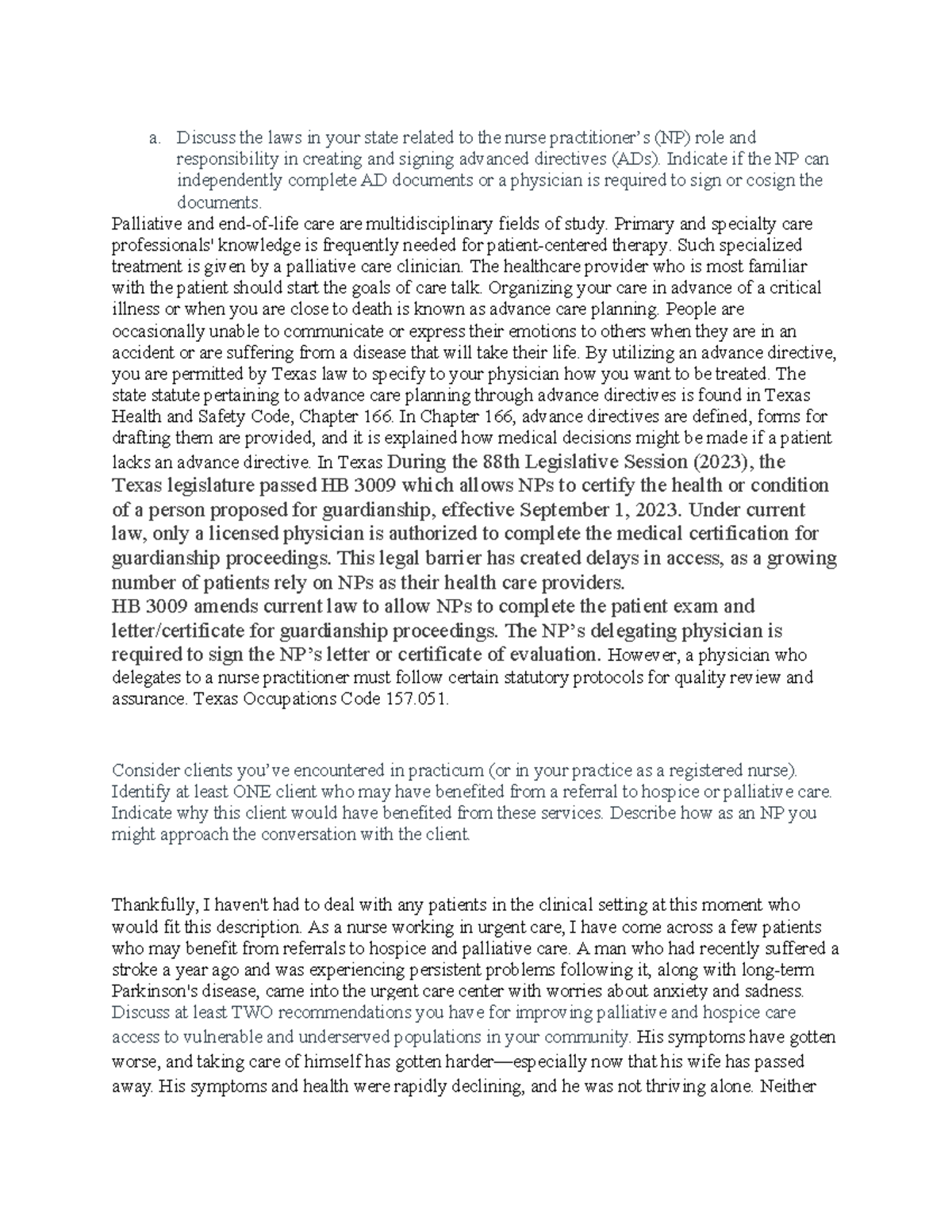 Discuss the laws in your state related to the nurse practitioner - a ...