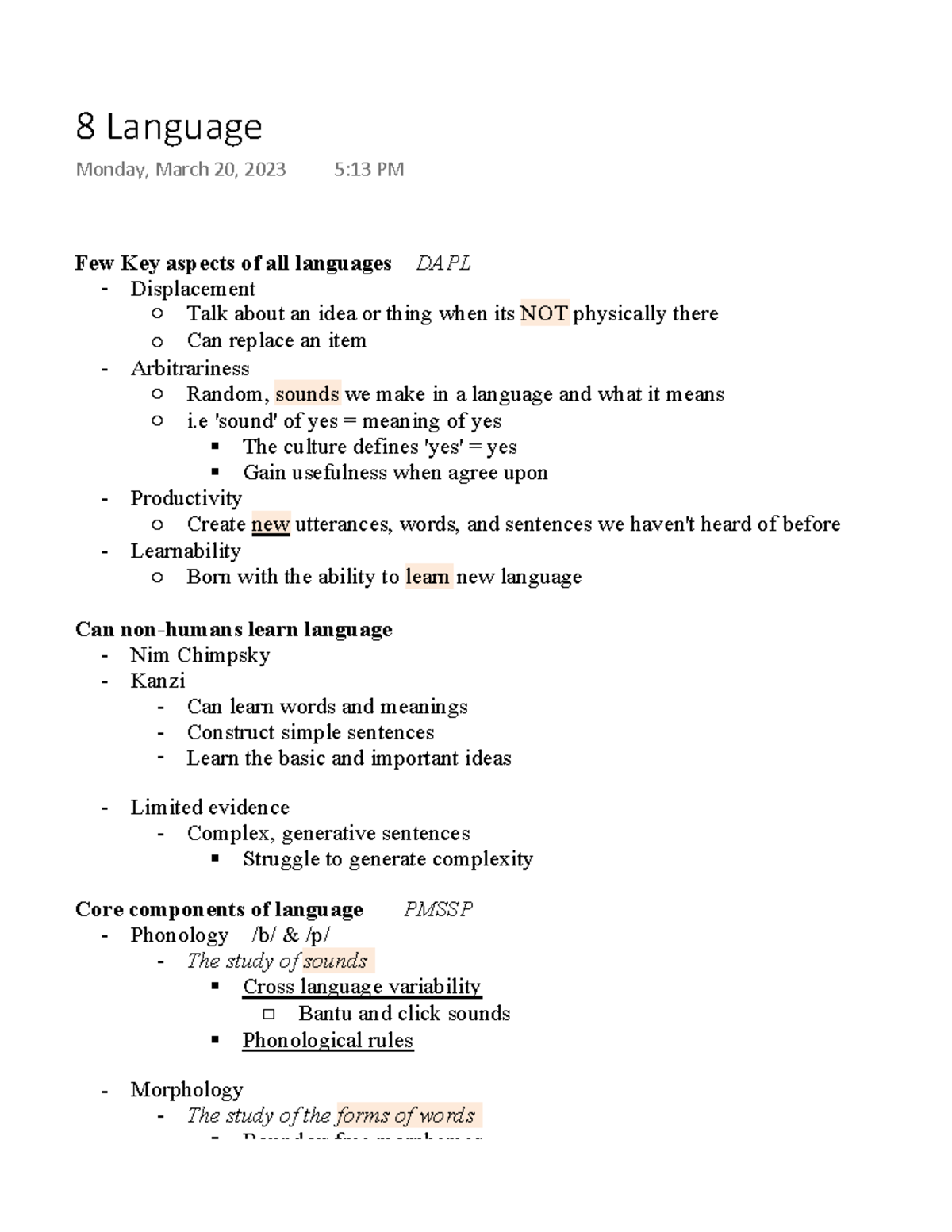 8 Language - Few Key aspects of all languages DAPL Displacement Talk ...