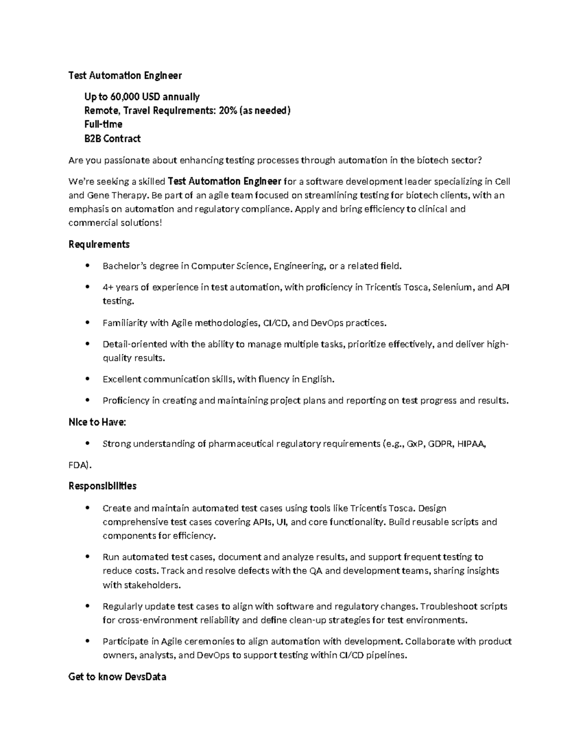 Test Automation Engineer - Be part of an agile team focused on ...