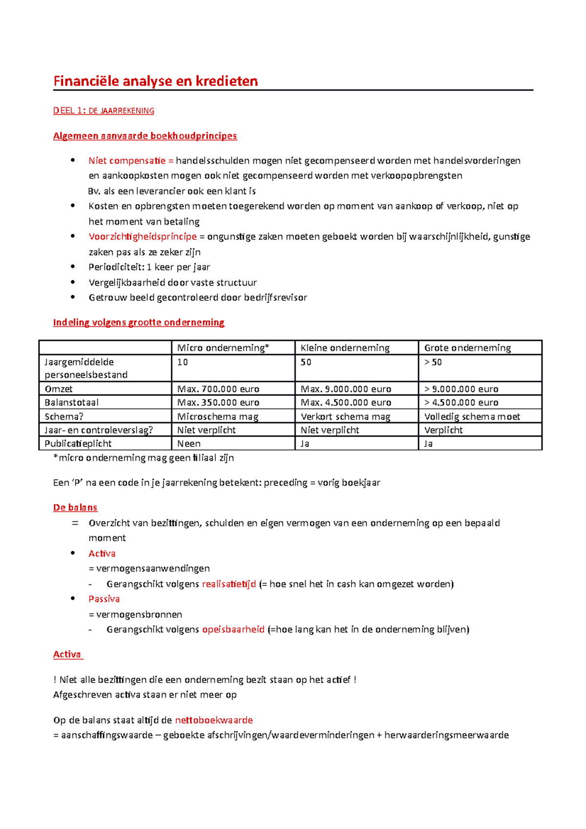 Financiële analyse en kredieten - Financiële analyse en kredieten DEEL ...