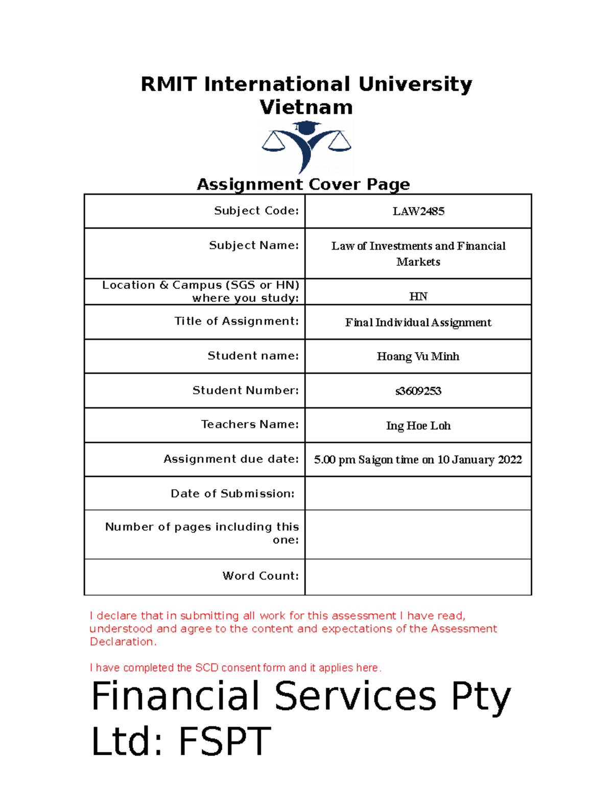 Law2485 asm 3 S3-2021 - Read closely and evaluate the paper yourself ...