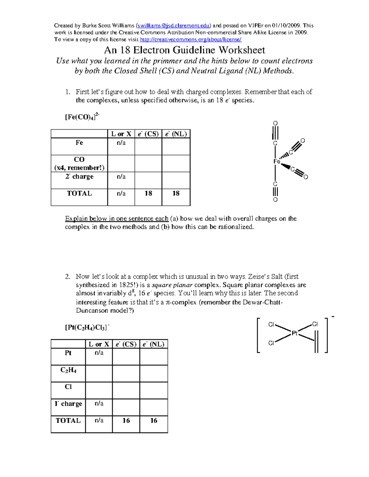 18Electron Guideline Worksheet - work is licensed under the Creative ...