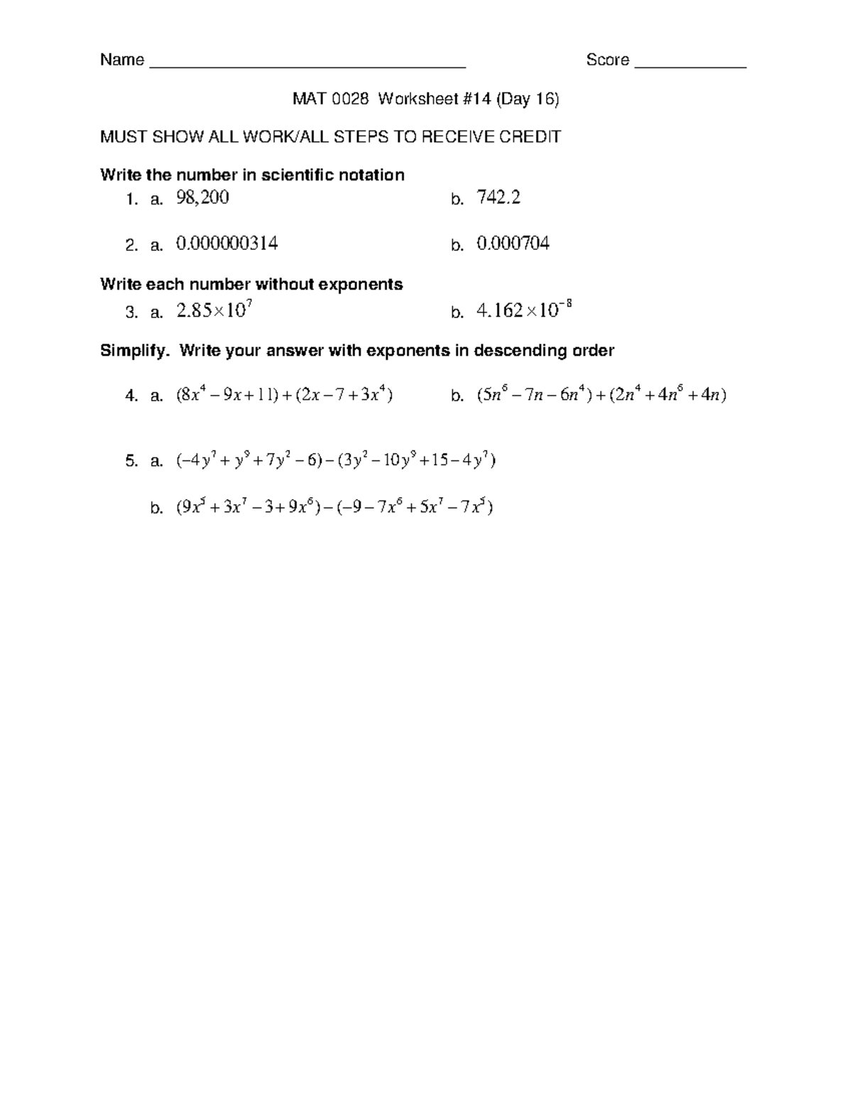 Worksheet 14 Day 16 - Homework - Name ...