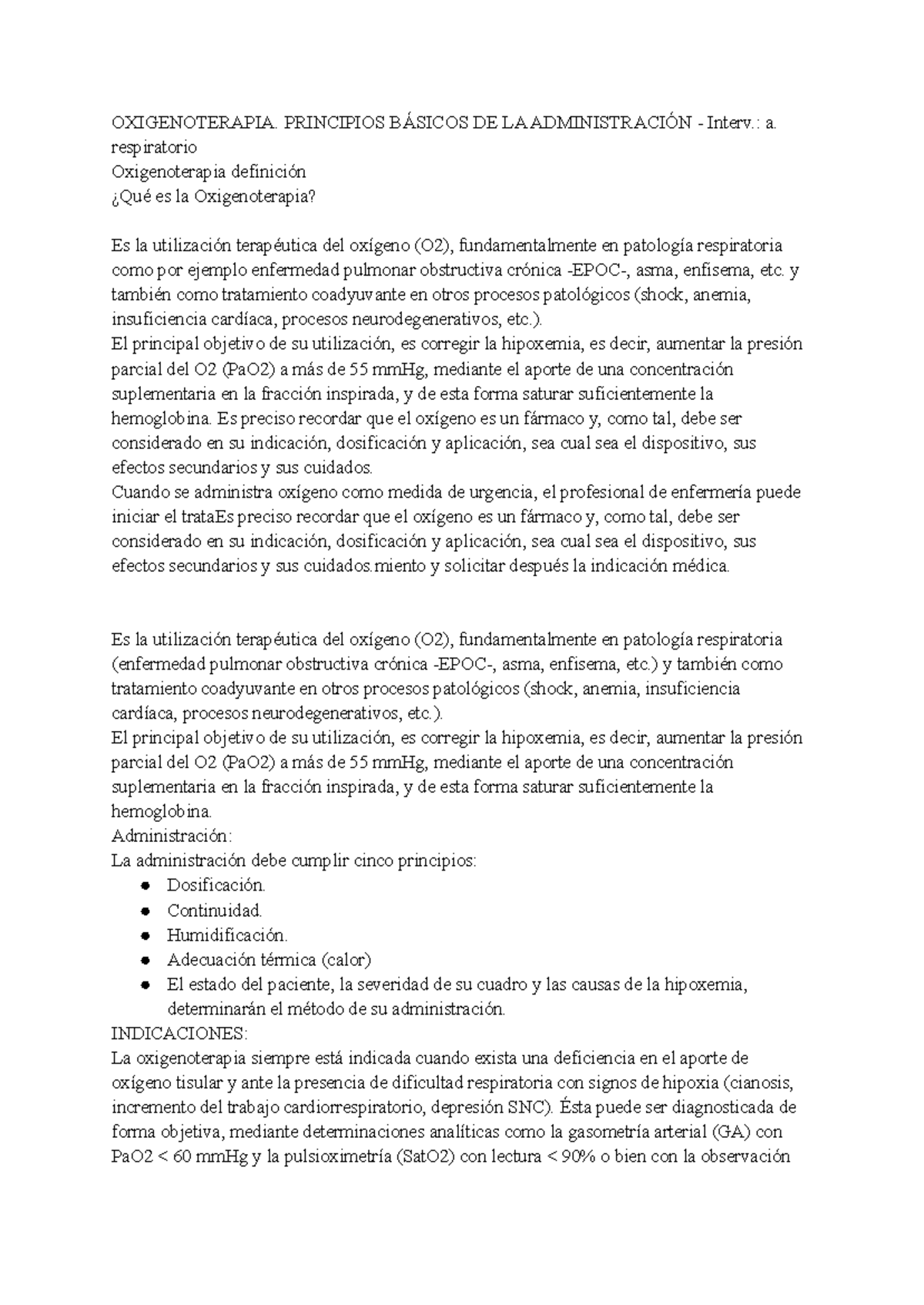 Oxigenoterapia - OXIGENOTERAPIA. PRINCIPIOS BÁSICOS DE LA ...