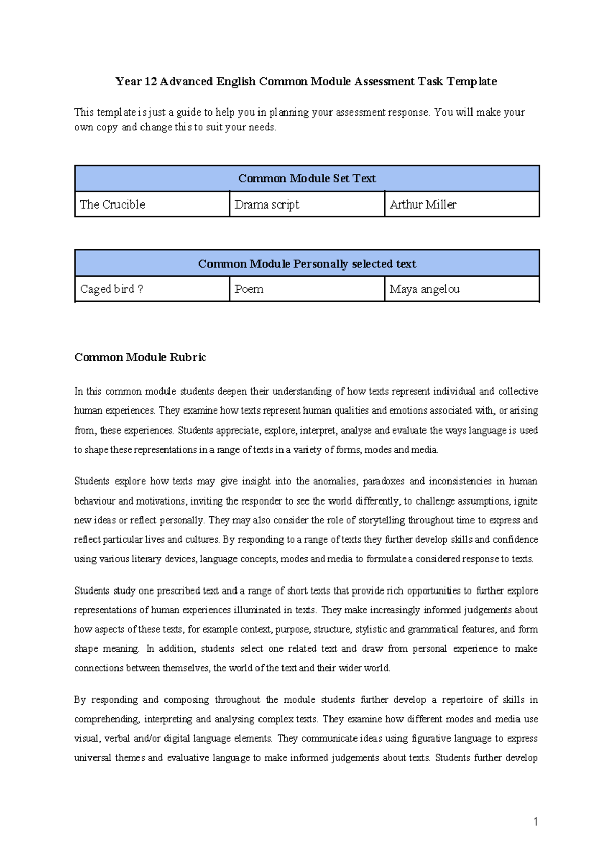 Mia Clifford - 12 Advanced English Multimedia Template 2024 - Year 12 ...