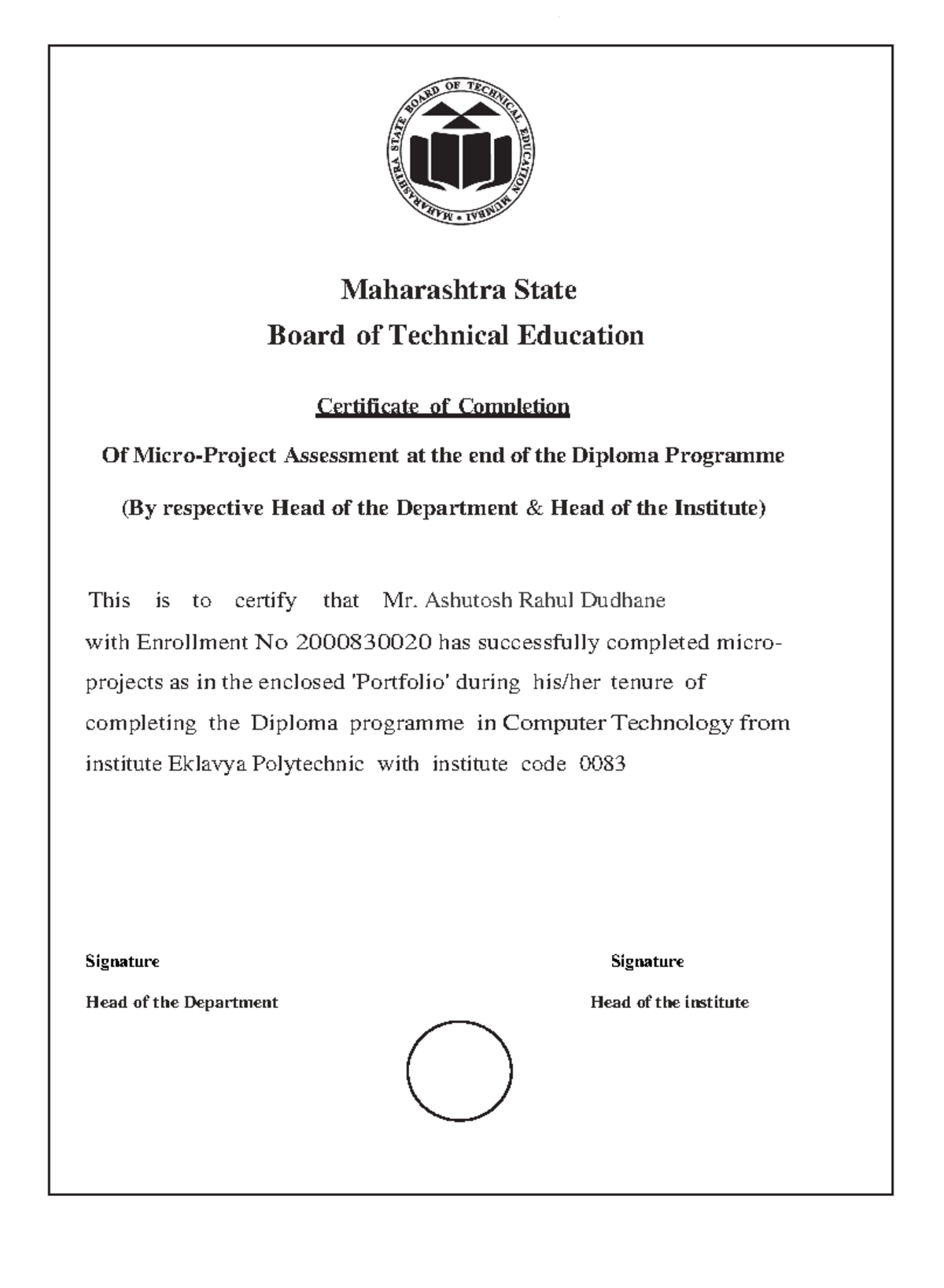 Industrial Training Report 1 - Maharashtra State Board of Technical ...