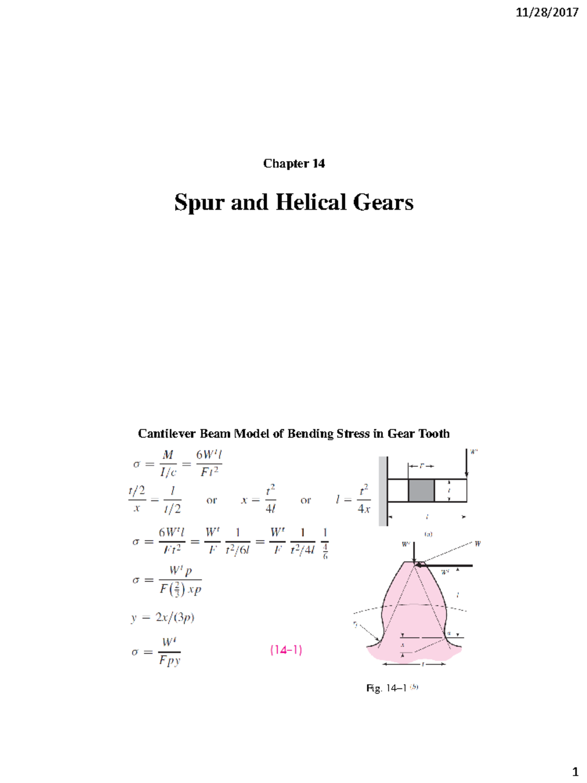 Chapter 14 Spur And Helical Gears - MENG 370 - NYIT - Studocu