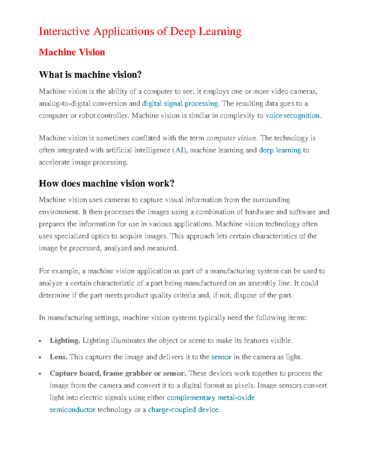 DL-UNIT-V - Interactive Applications of Deep Learning Machine Vision ...