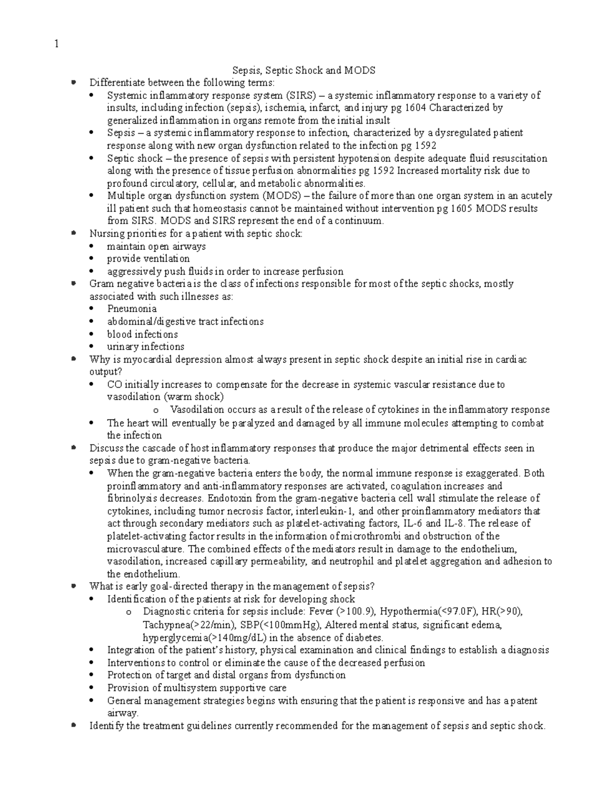 SIM prep-Sepsis (other group) - Sepsis, Septic Shock and MODS ...