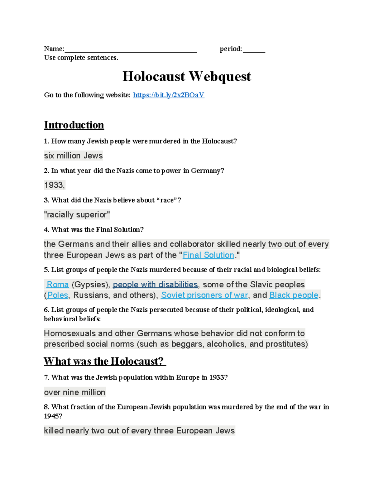 Auto Recovery save of Holocaust webquest - Name ...
