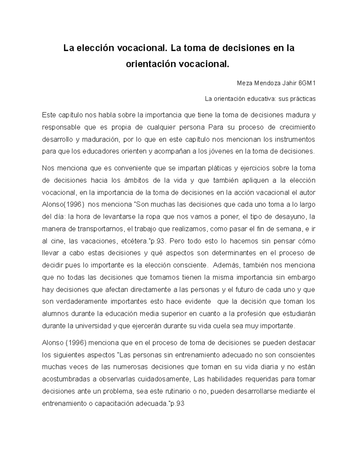 Elección vocacional - La toma de decisiones en la orientación ...