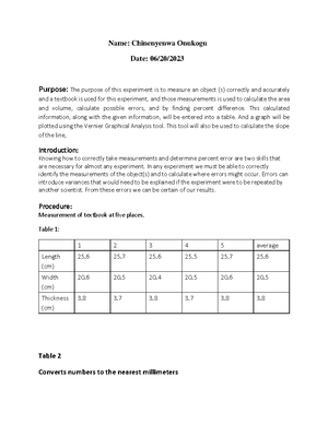 M3.0 Lab Report 2 - M3 Laboratory Report 2 Chinenyenwa Onukogu Date: 6 ...