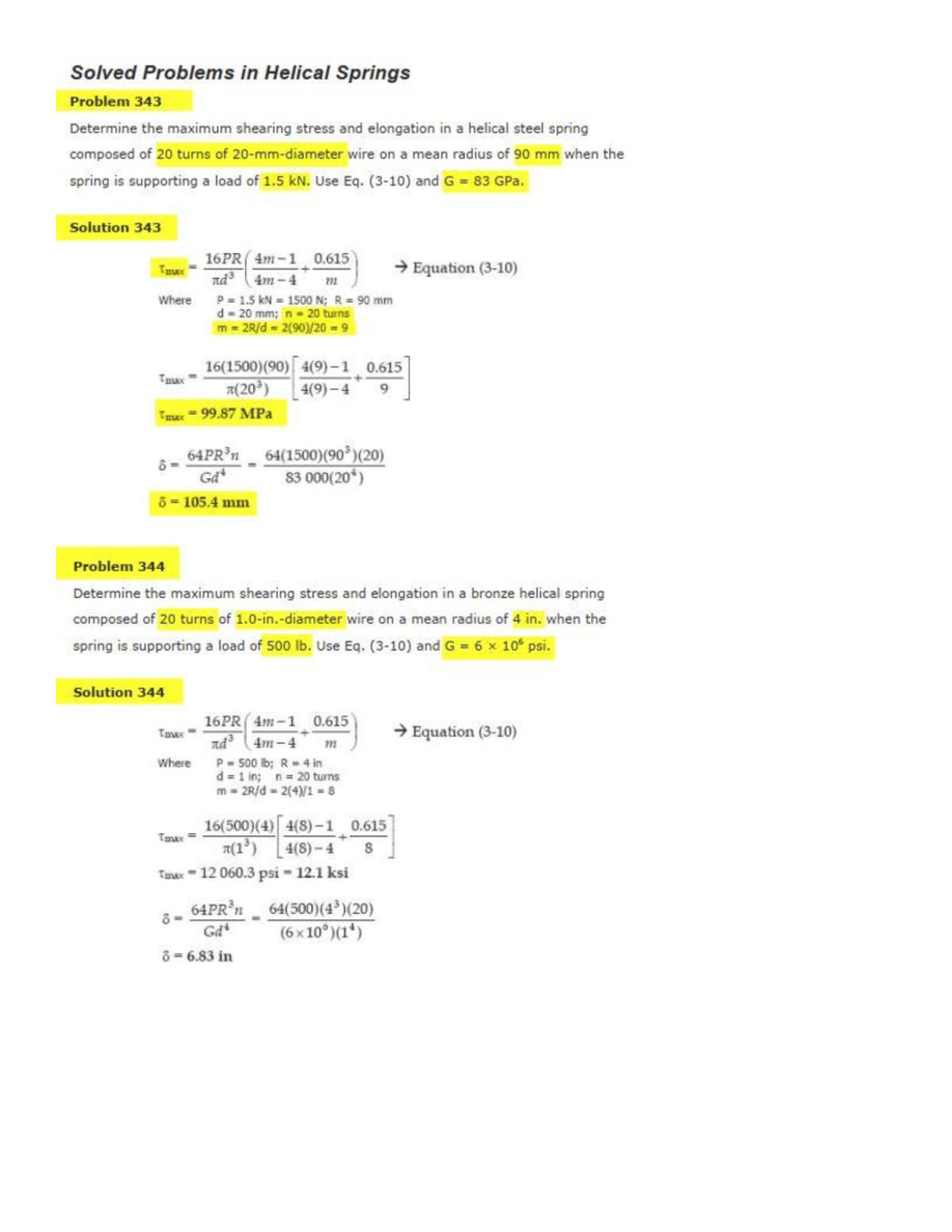 Spring - Solid Mechanics-1 - Studocu