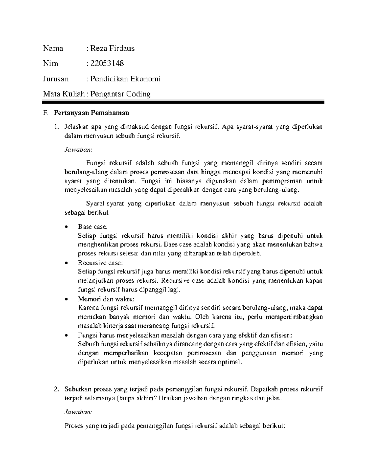 22053148-Reza Firdaus-Tugas Pengantar Coding Pertemuan 11 - Nama : Reza ...