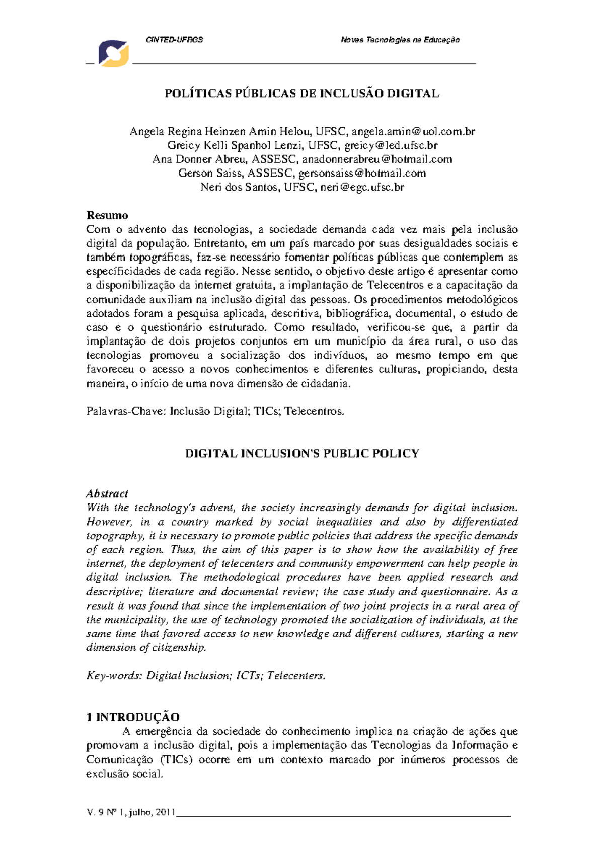 Brfufrgs,+7c angela - Tecnologia da educação - POLÍTICAS PÚBLICAS DE ...