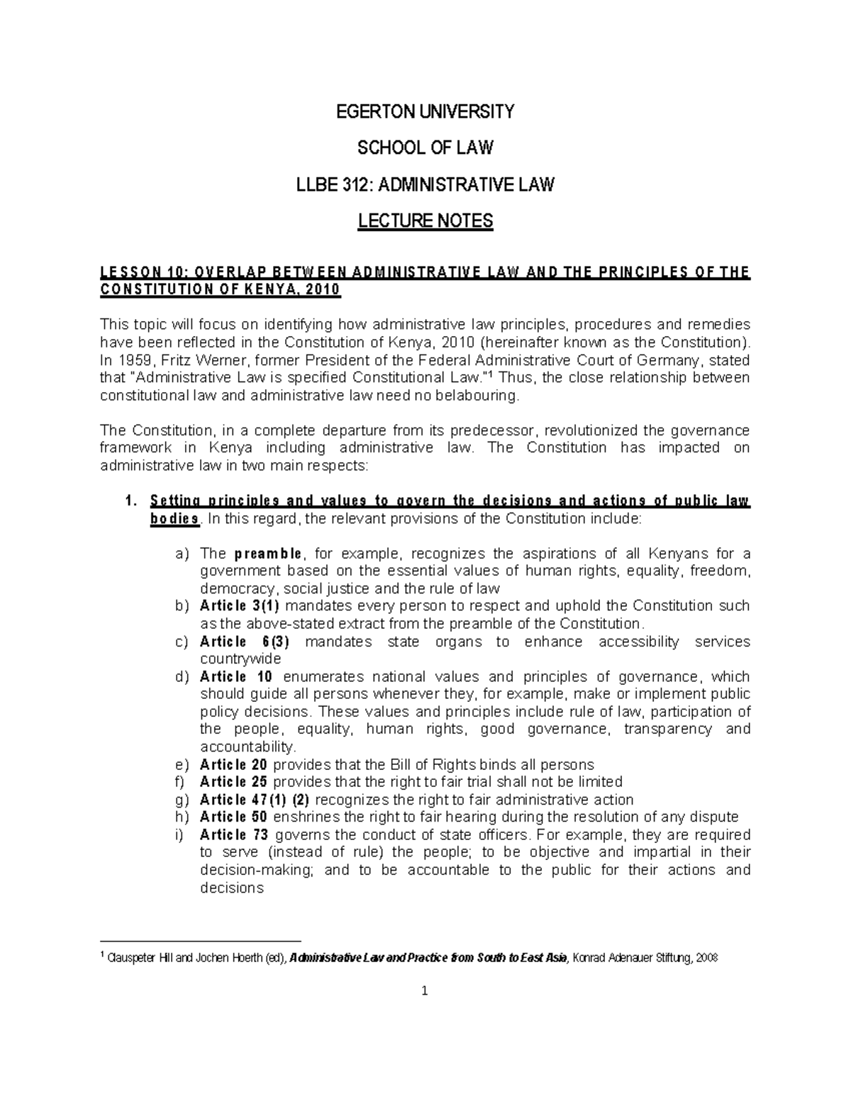 Lesson 10 - Overlap between Administrative and Constitutional Law - 1 ...
