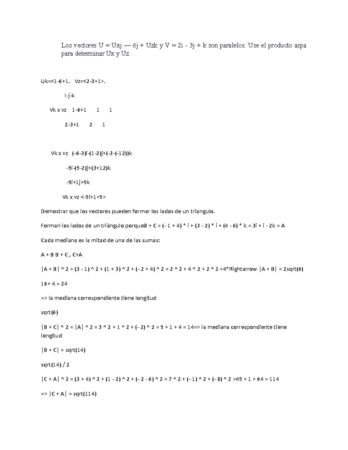 Los vectores U-WPS Office - Los vectores U = Uxj — 6j + Uzk y V = 2i ...