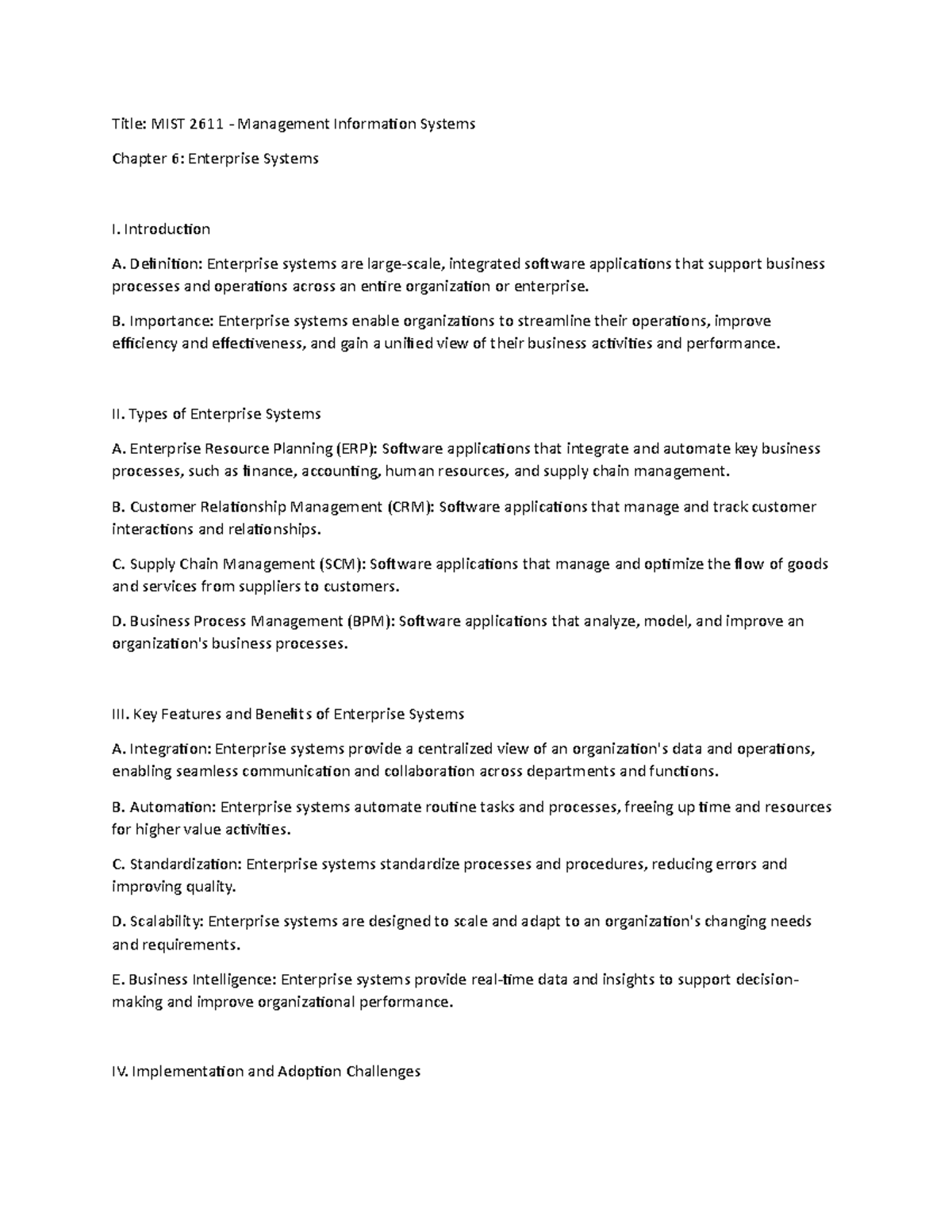 MIST 2611 ch 6 - MIST 2611 ch 6 - Title: MIST 2611 - Management ...