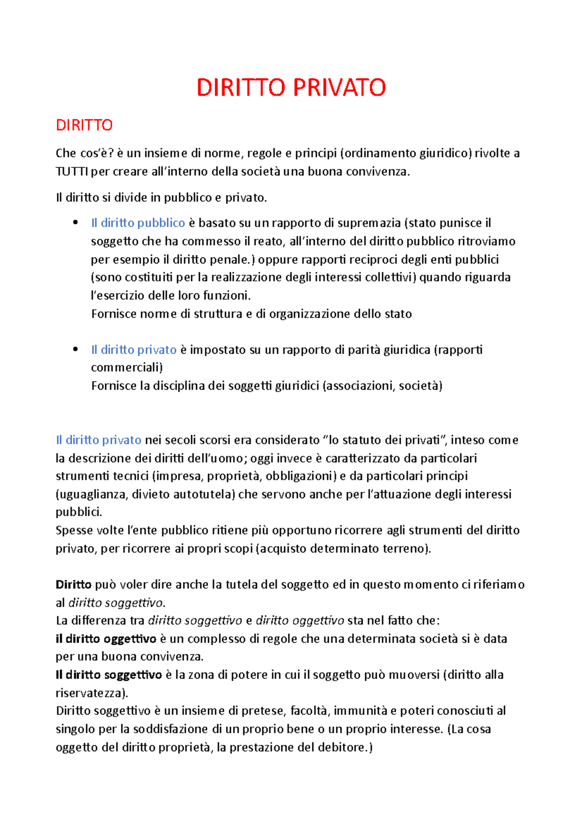 Dir privato - ..... - DIRITTO PRIVATO DIRITTO Che cos’è? è un insieme di norme, regole e ...