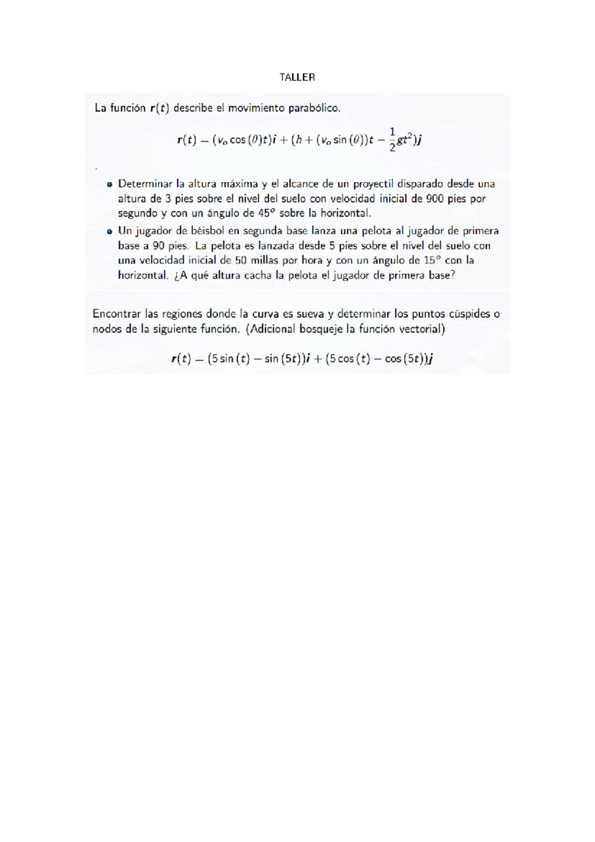 Taller 3 - Cálculo Vectorial - TALLER - Studocu