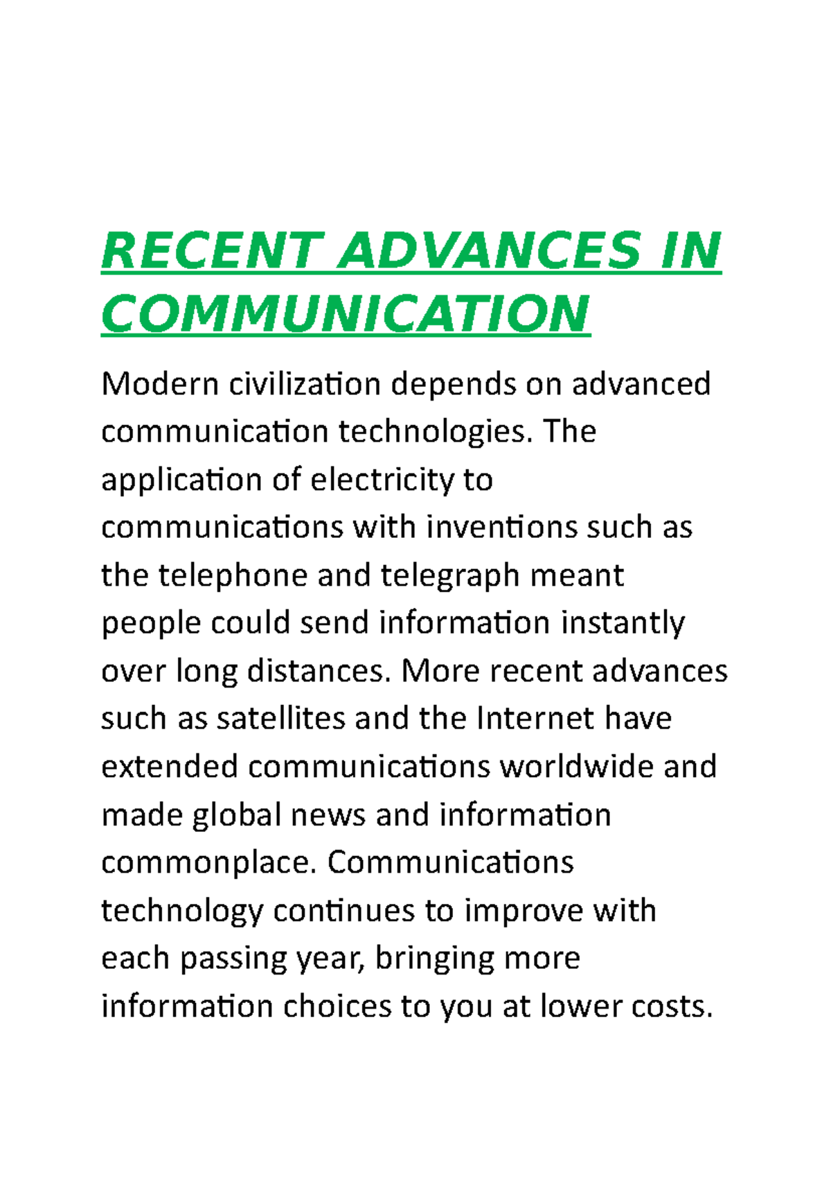 Lng - RECENT ADVANCES IN COMMUNICATION - RECENT ADVANCES IN ...