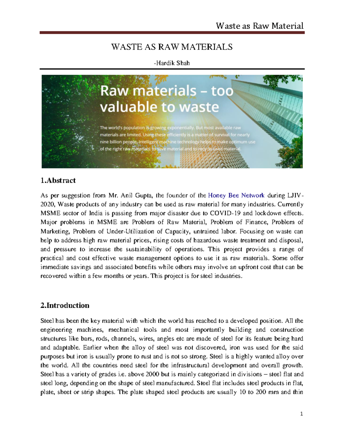 Waste to Raw Material - Report HDS - Warning: TT: undefined function ...